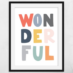 Nursery Print, Nursery Art, Wonderful, Print, Nursery Decor, Wall Art ...