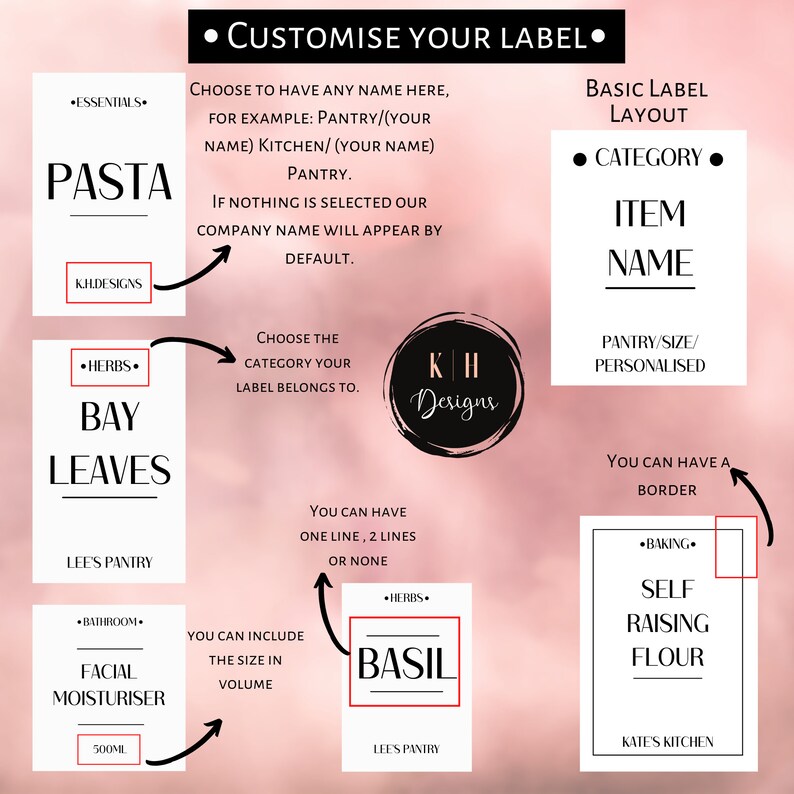 Minimalist Labels Modern Kitchen Labels Waterproof Labels - Etsy