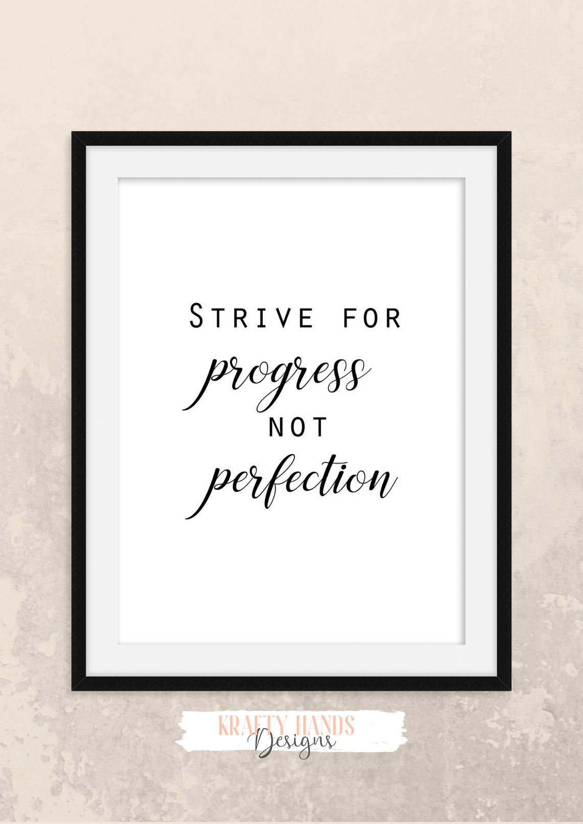 Motivational Quote Strive for Progress Not Perfection Home - Etsy