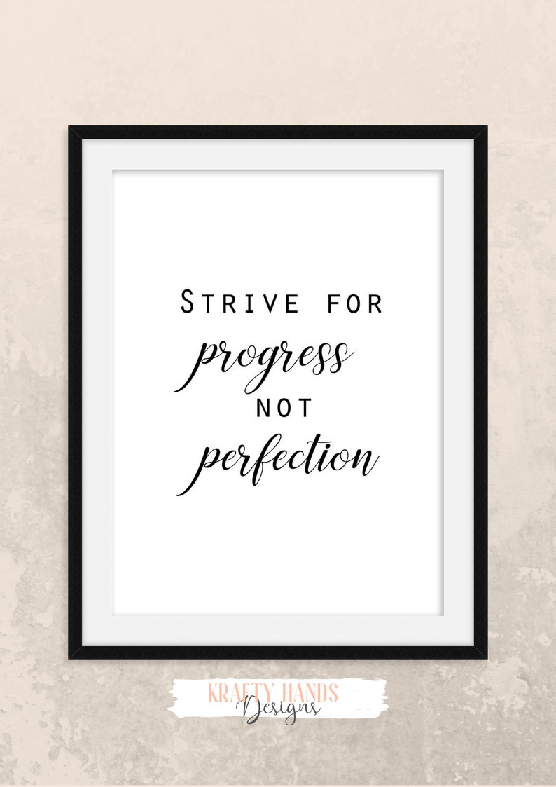 Motivational Quote Strive for Progress Not Perfection Home - Etsy