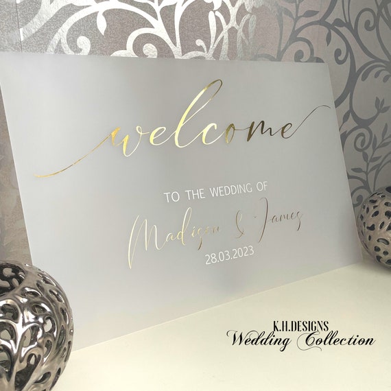 Luxury Acrylic Wedding Welcome Sign Wedding Signage - Etsy UK