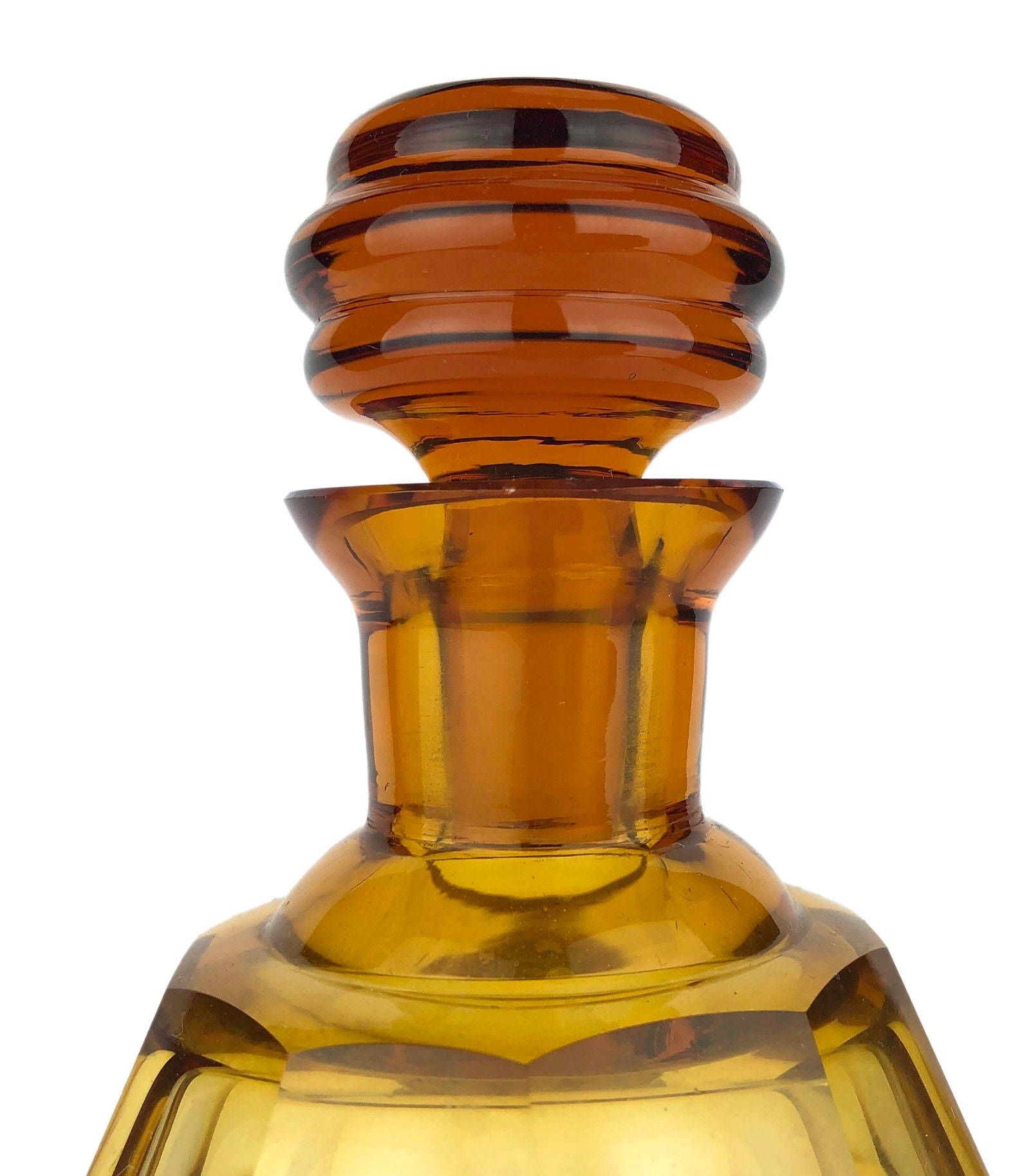 RARE Josef Riedel Polaun Polubný amber Art Deco Decanter | Etsy