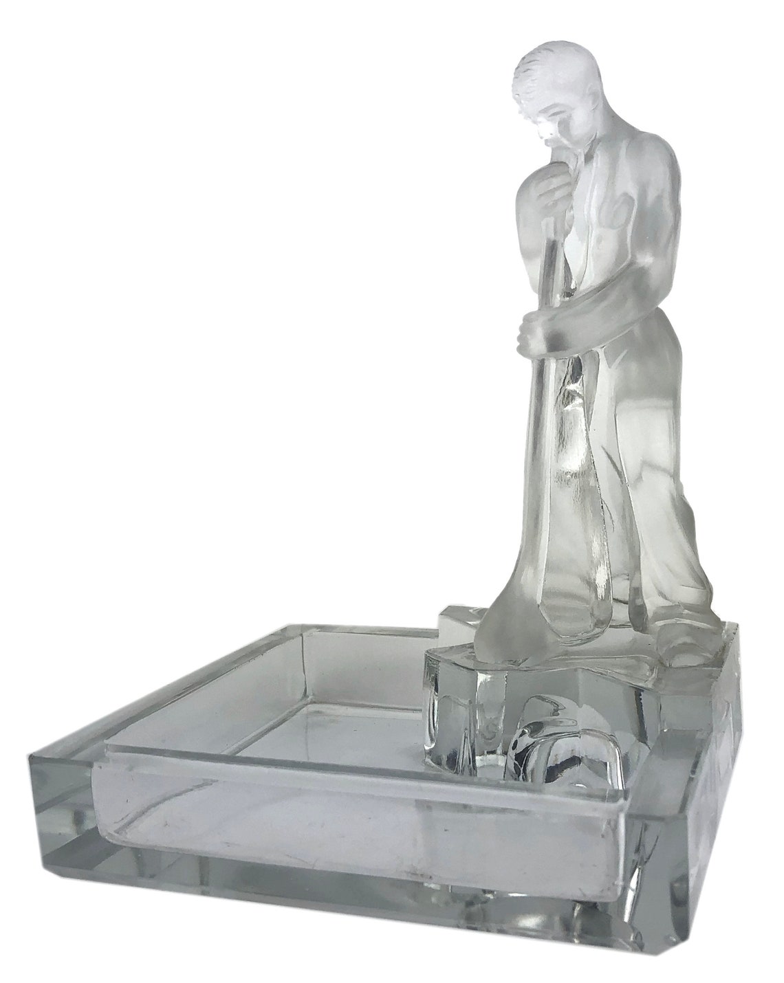 VERY RARE Libochovice Glass Blower Figural Figurine Sculp Ashtray Karel ...
