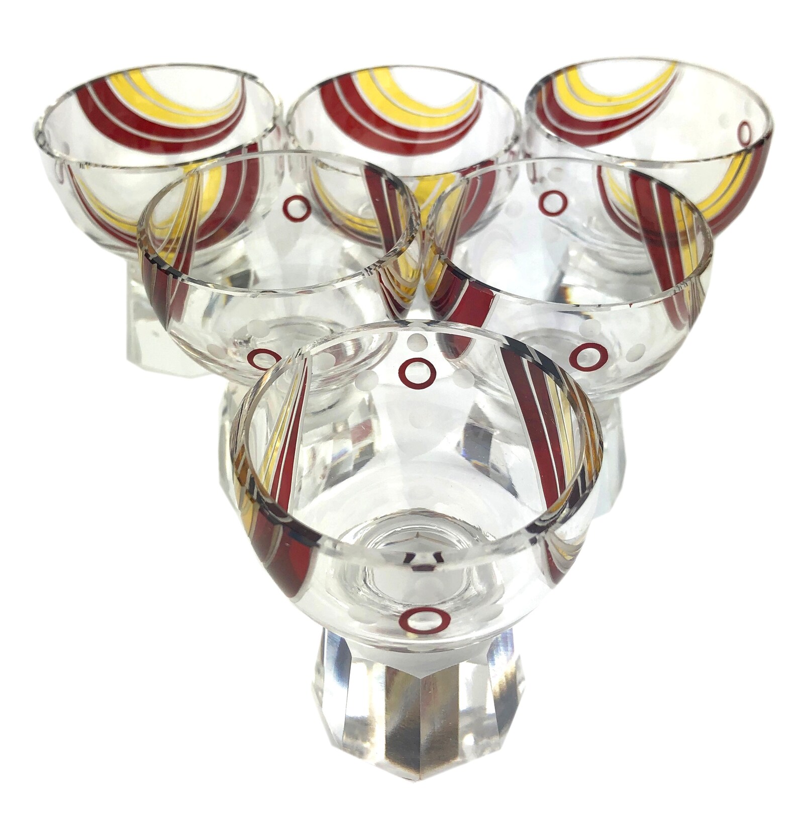 VERY RARE Josef Marian Pohl Haida Liquor Set Labelled Decanter Bohemian ...