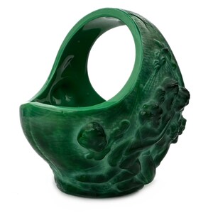 RARE Frantisek Halama Malachite Glass Mother With Childen Basket ...