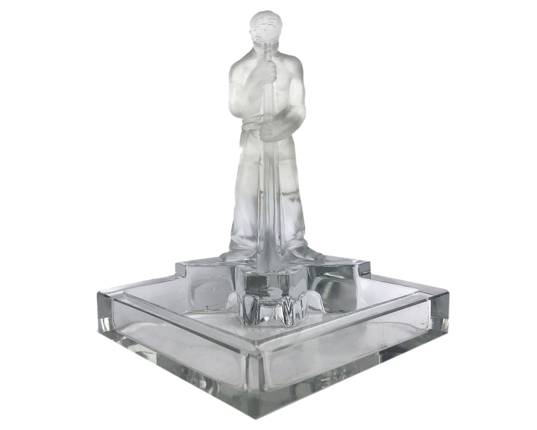 VERY RARE Libochovice Glass Blower Figural Figurine Sculp Ashtray Karel ...