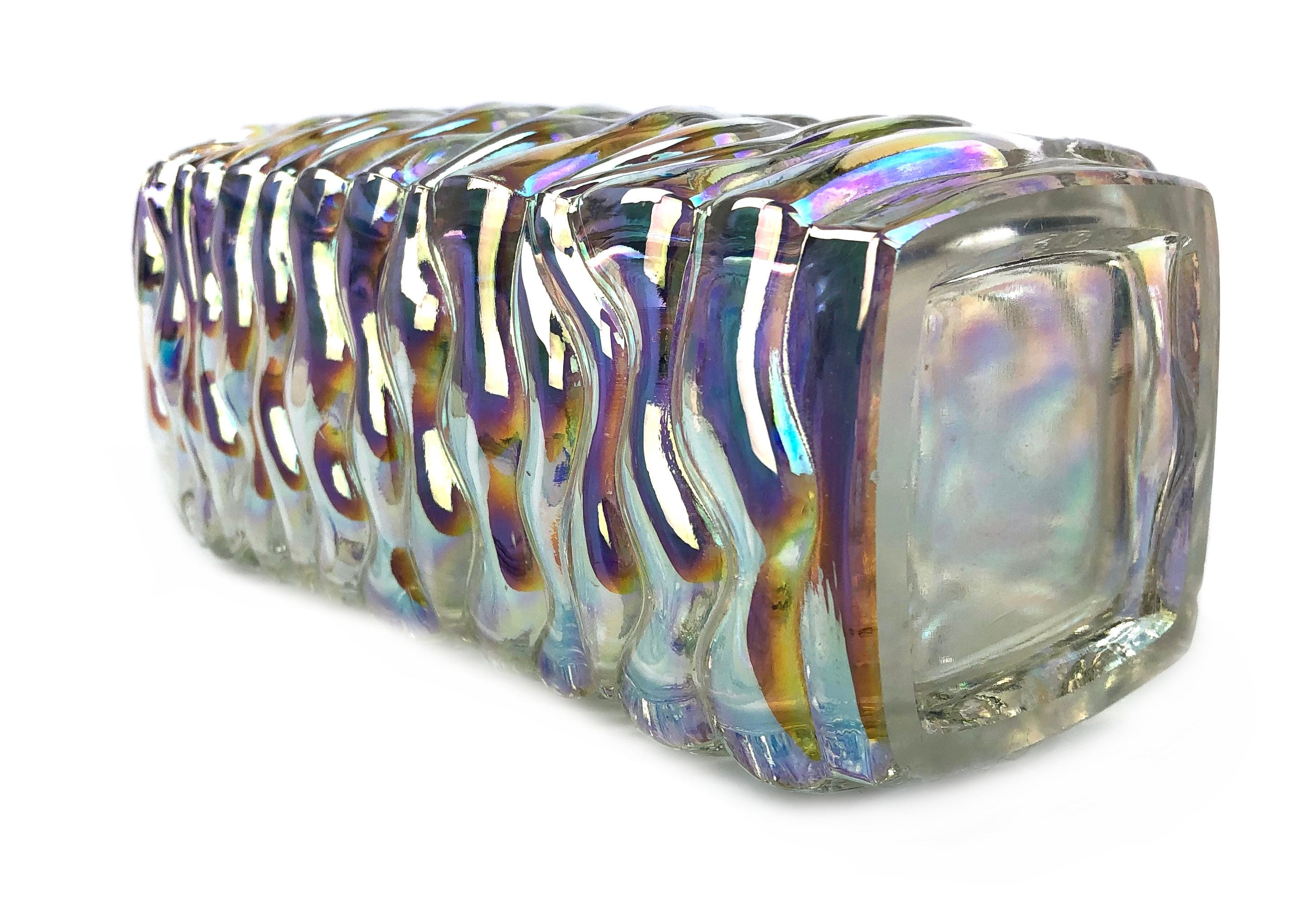 RARE Iridiscent Iridized Carnival Glass Vase Sklo Union Vase - Etsy