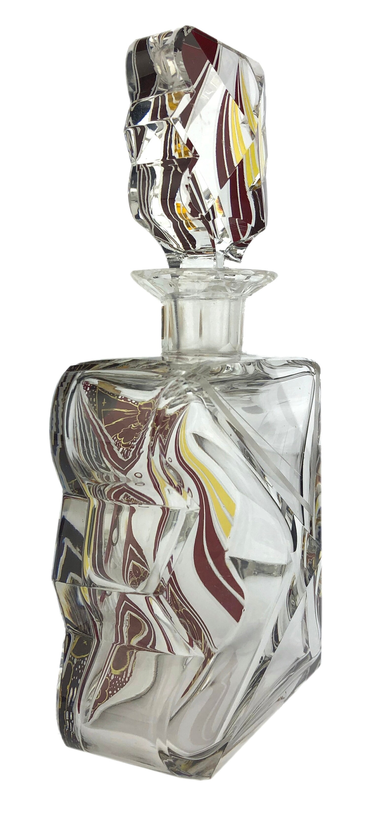 VERY RARE Josef Marian Pohl Haida Liquor Set Labelled Decanter Bohemian ...
