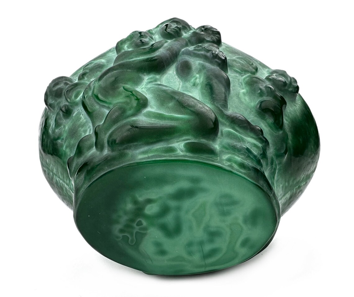 RARE Frantisek Halama Malachite Glass Mother With Childen Basket ...