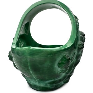 RARE Frantisek Halama Malachite Glass Mother With Childen Basket ...