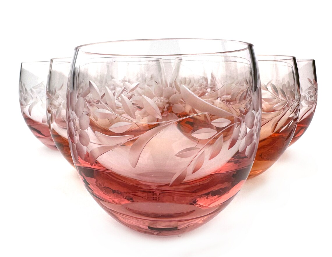 MOSER Rudolf Eschler CULBUTO Set of 6 Glasses Art Deco 1930s Art Glass ...