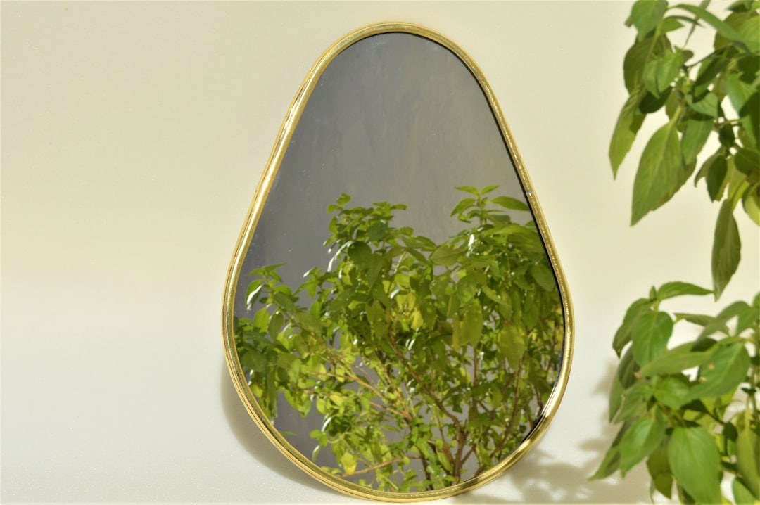 Gold Pebble Mirror, Brass Mirror, Egg Mirror, Wall Brass Mirror ...