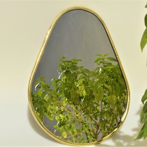 Gold Pebble Mirror, Brass Mirror, Egg Mirror, Wall Brass Mirror ...