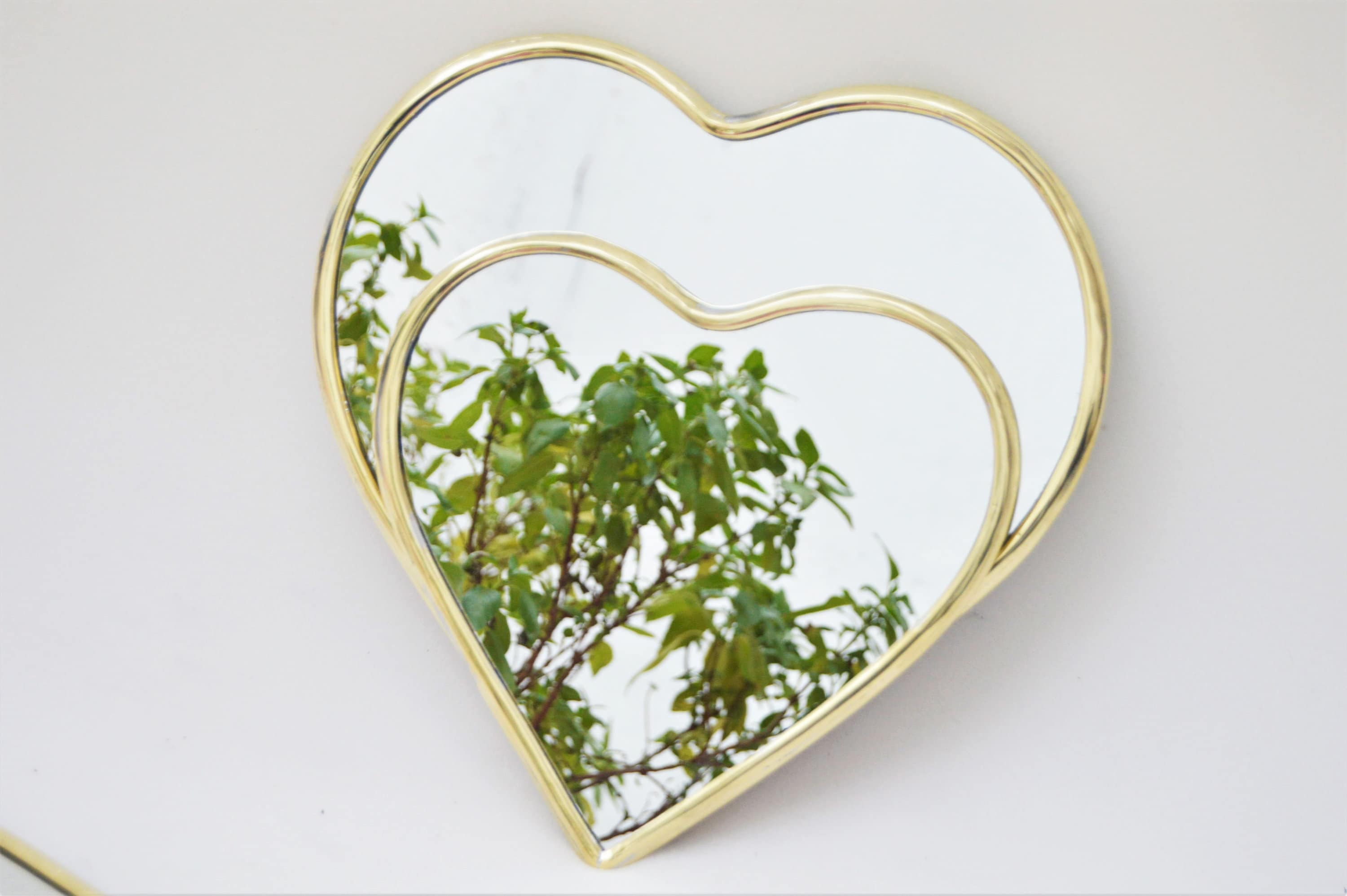 Brass Frame Mirror Heart Mirror Wall Teardrop Mirror Wall | Etsy