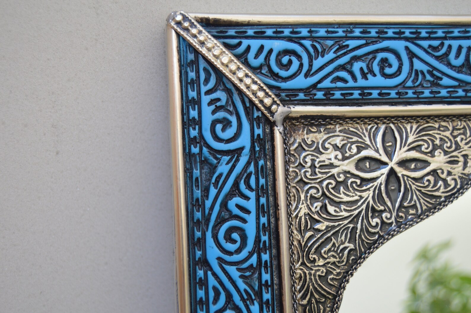 Moroccan Mirror Moroccan Decor Rectangle Mirror Blue Mirror - Etsy