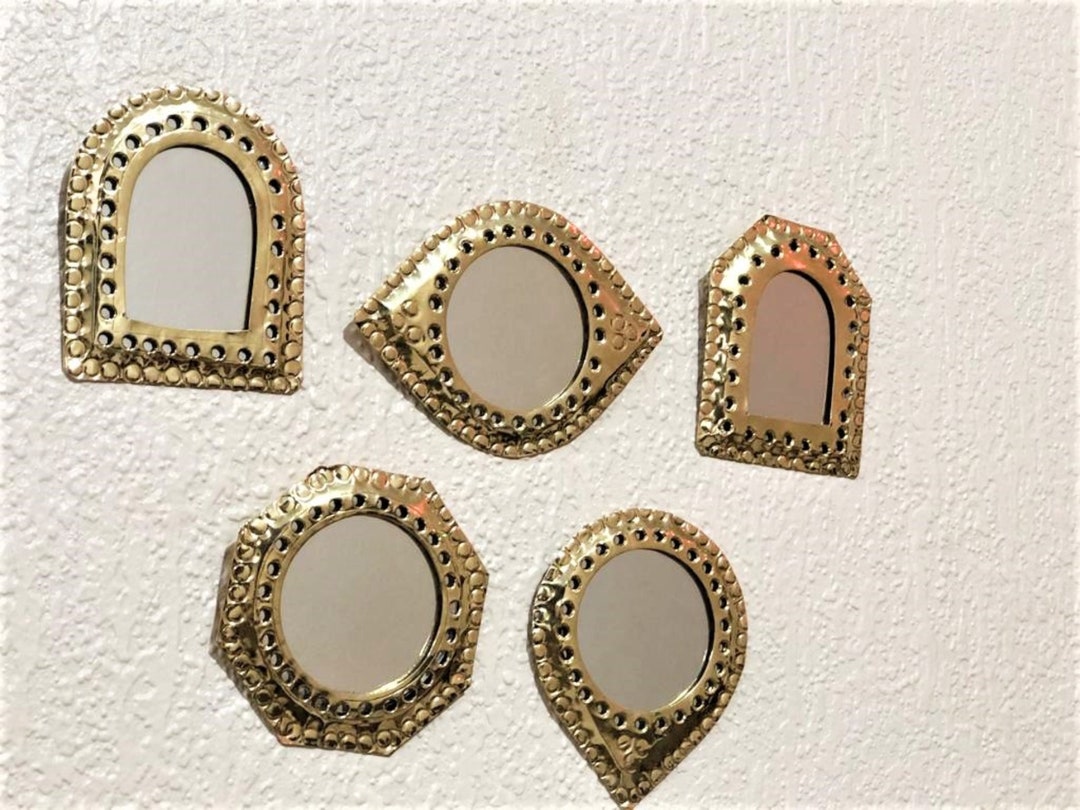 Mini Brass Mirror, Mini Mirror Decor, Gold Pocket Mirror, Small Mirrors ...