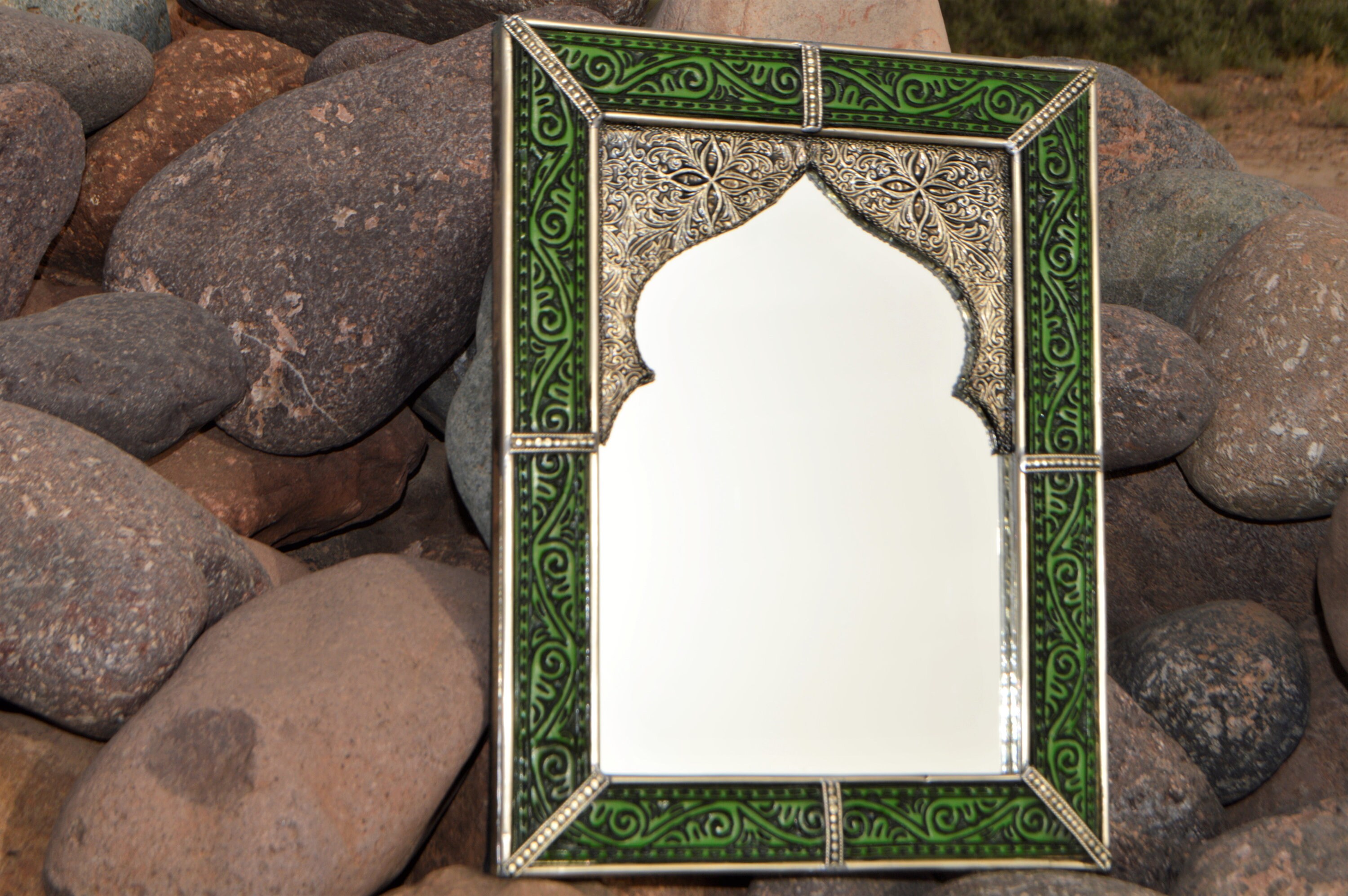 Moroccan Mirror Moroccan Decor Rectangle Mirror Blue Mirror - Etsy