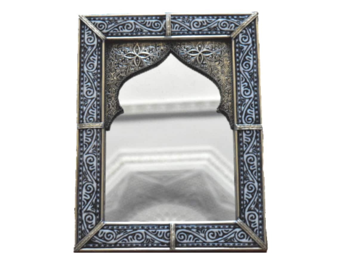 Moroccan Mirror Moroccan Decor Rectangle Mirror Blue Mirror - Etsy