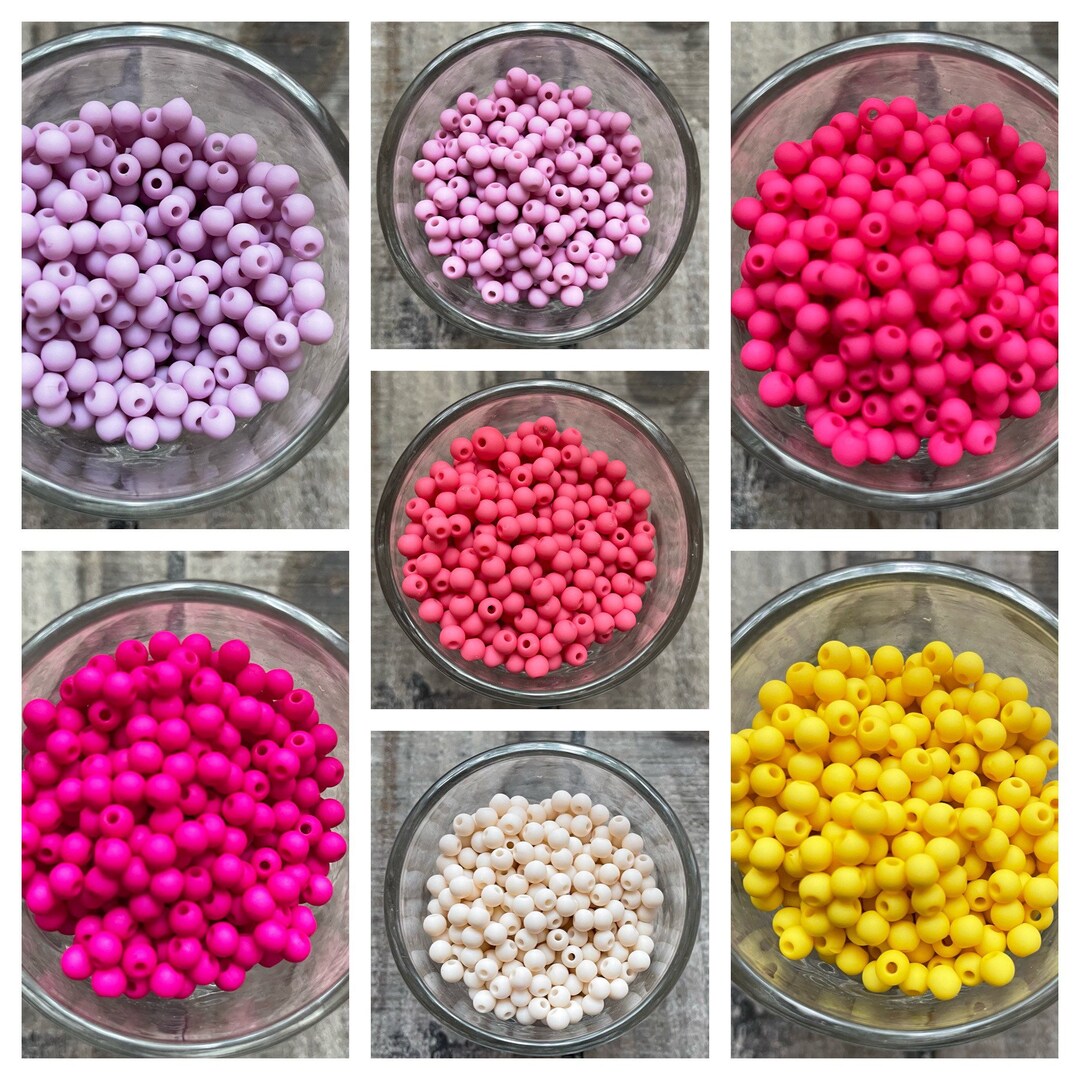 100 Stück ca. 4 mm Matte Acryl Perlen, Farbauswahl - Etsy.de