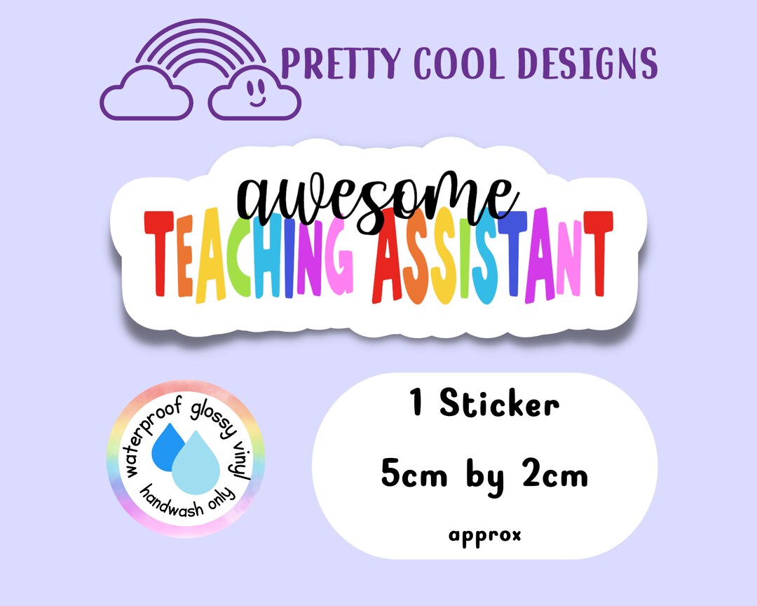 Teaching Assistant Sticker: Rainbow, Waterproof Vinyl (5cm X 2cm) - Etsy