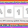 Rainbow Printable Display Bulletin Letters Numbers Symbols Grammar ...