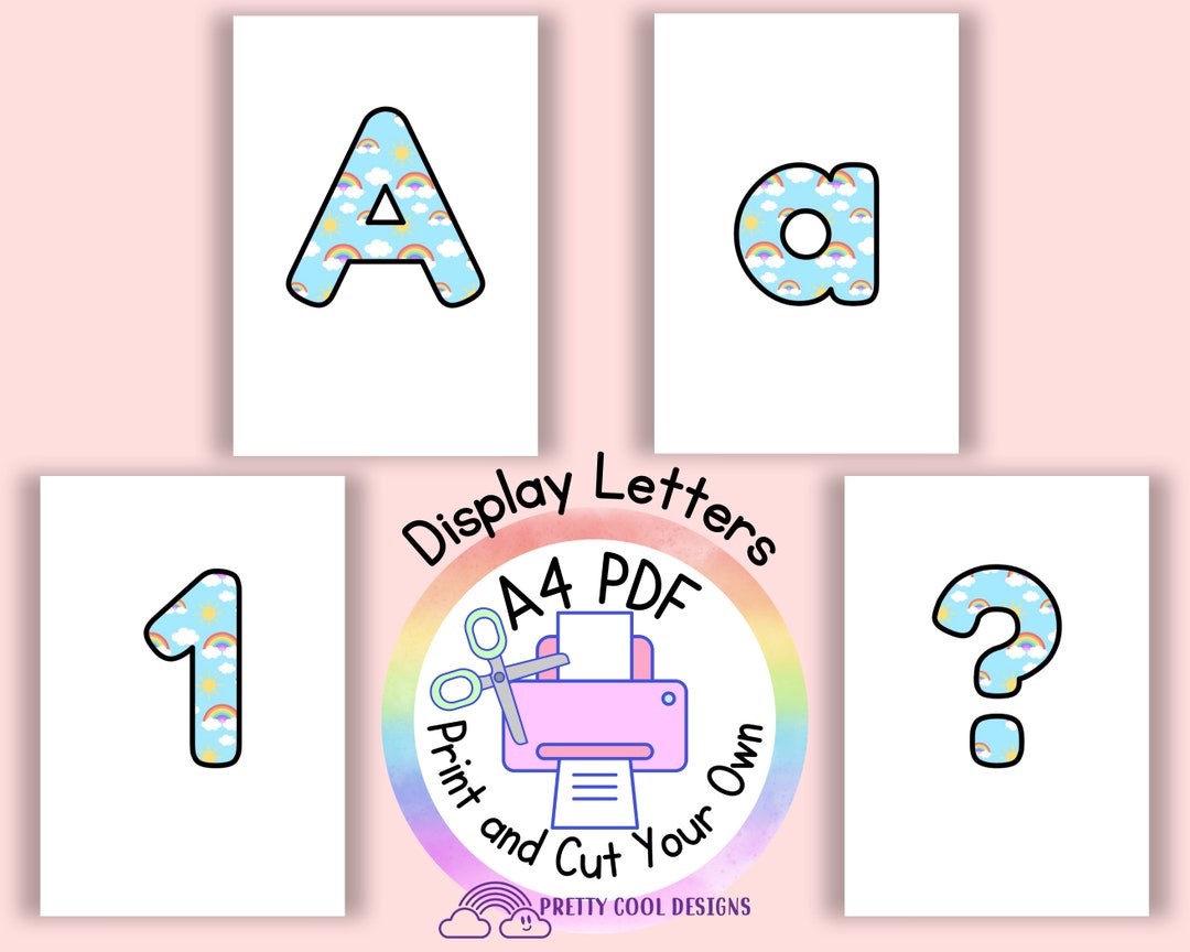 Rainbow | Printable Display | Bulletin | Letters Numbers Symbols ...