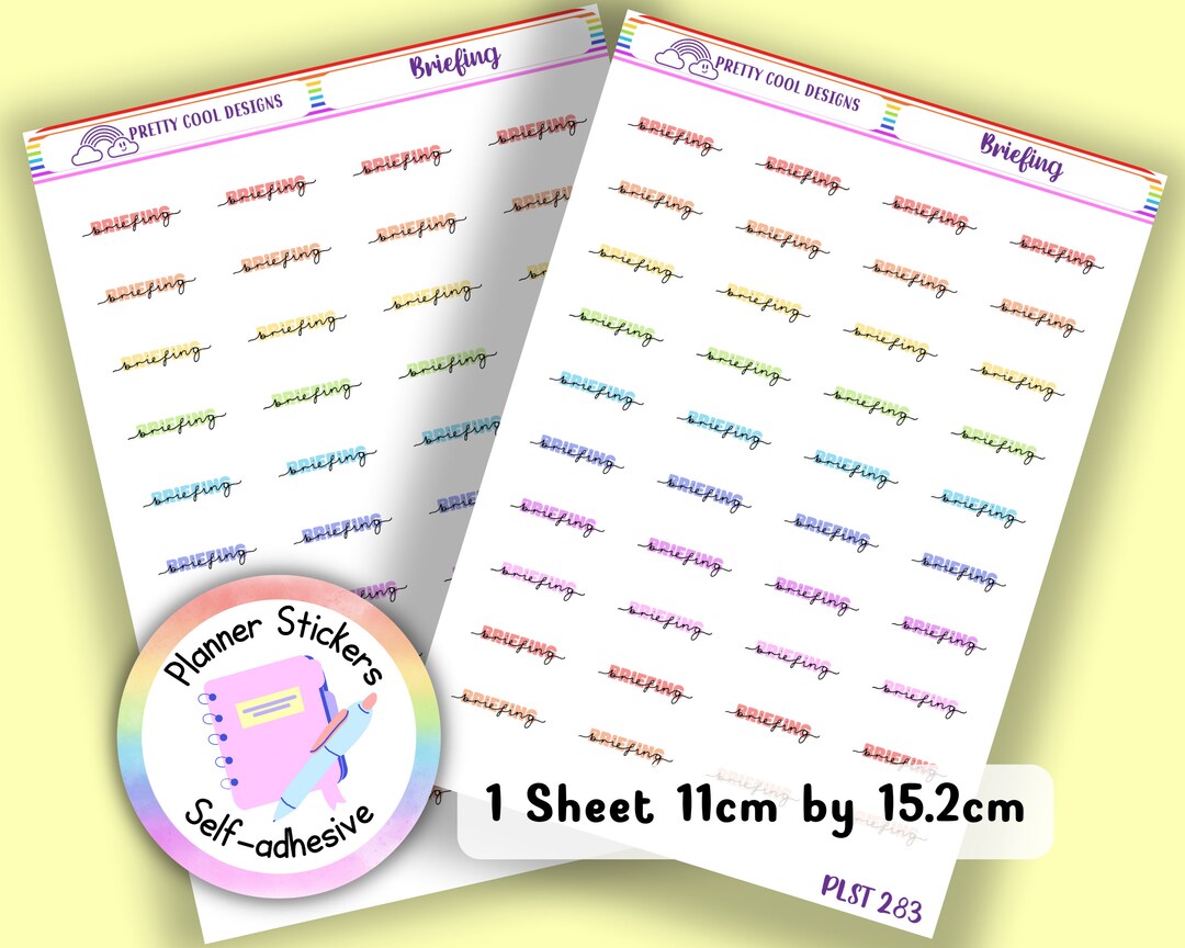 Briefing Teacher Family Work Planner Stickers UK - 1 Sheet - Block and ...
