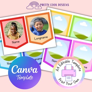 Canva Template Rainbow Photo Bunting | Editable Display for Teachers ...