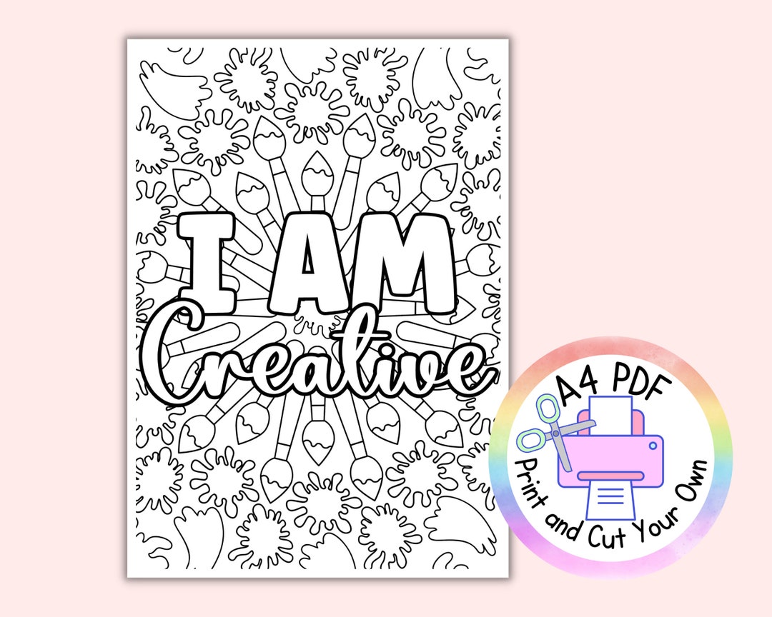 Printable Poster Kids Colouring Page Affirmation Motivation Quote Art ...