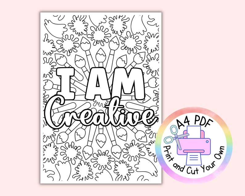 Printable Poster Kids Colouring Page Affirmation Motivation - Etsy