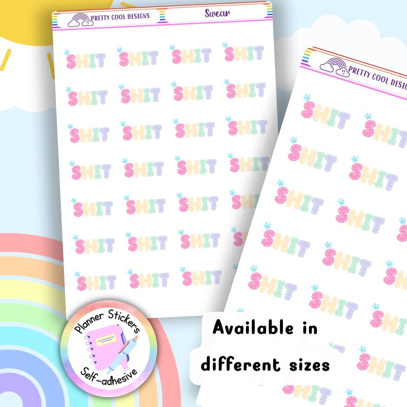 Swearing Shit Stickers for Planners, Diaries, Scrapbooks (1 Sheet) - Etsy