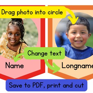 Canva Template Rainbow Photo Bunting | Editable Display for Teachers ...