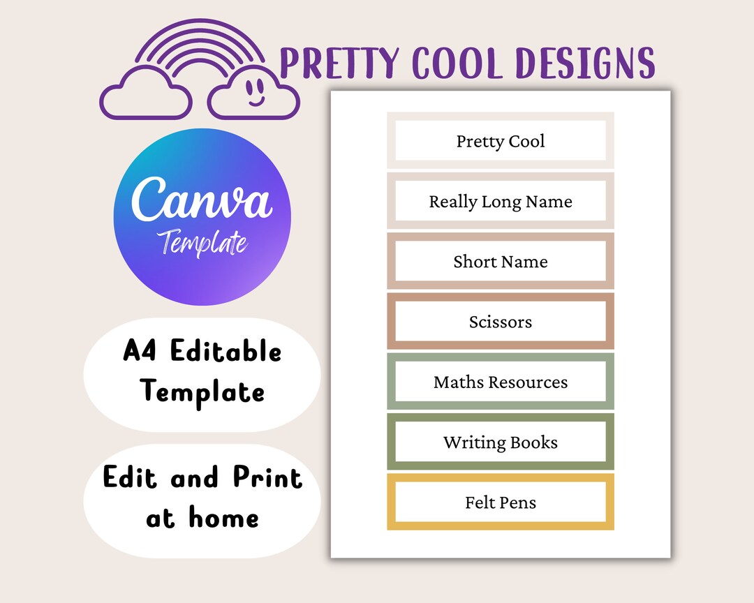 Canva Template Classroom Boho Drawer Labels | Editable Labels for ...