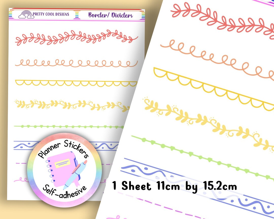 Pastel Rainbow Borders Frames Planner Bujo Bullet Journal Diary ...