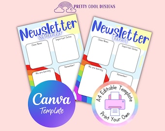Canva Template Rainbow Weekly Planner Editable Planner for Teachers ...