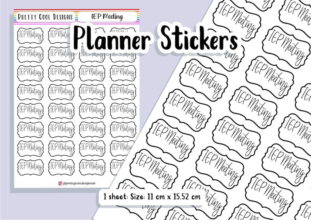 32 IEP Meeting SEN Teacher Planner Stickers UK 1 Sheet - Etsy