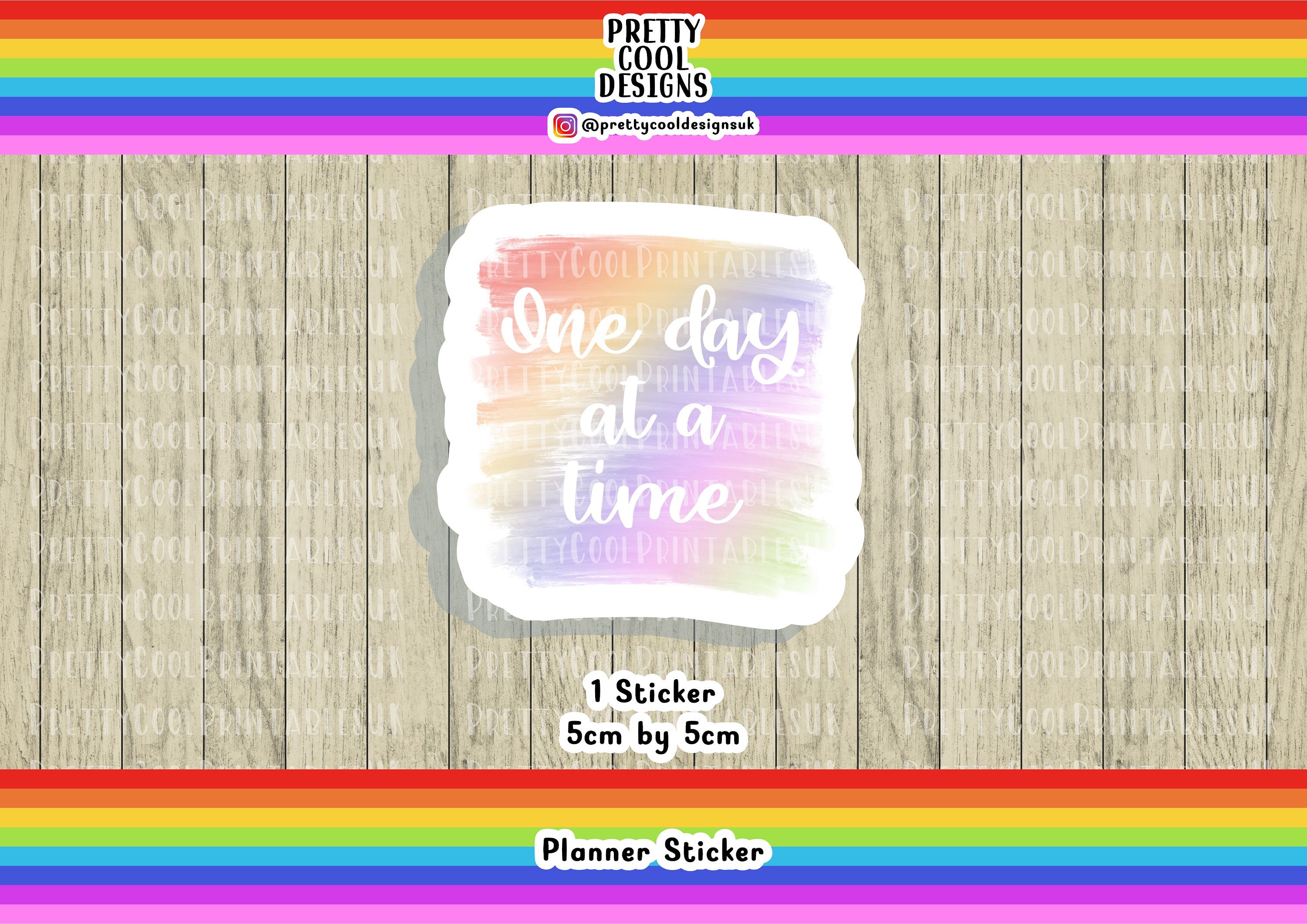 One Day at a Time Word Typography Sticker NOT WATERPROOF | Etsy