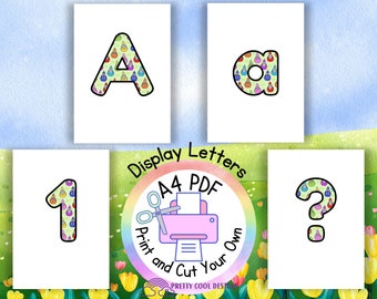 Rainbow Printable Display Bulletin Letters Numbers Symbols Grammar ...