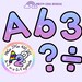 Pink and Purple Letters Numbers Punctuation Math Signs PNG JPG Digital ...
