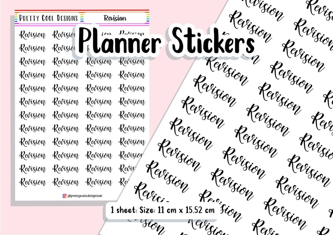 48 Revision Teacher Student Planner Stickers UK 1 Sheet - Etsy