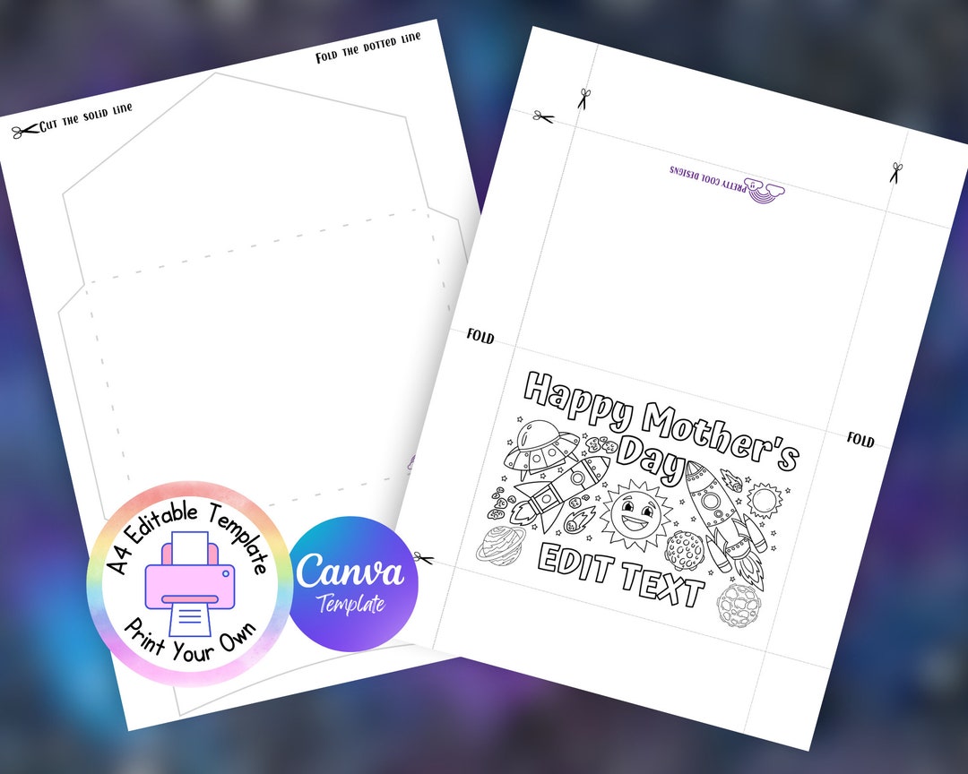 Printable Mother's Day Card Template Editable Canva PDF Digital ...
