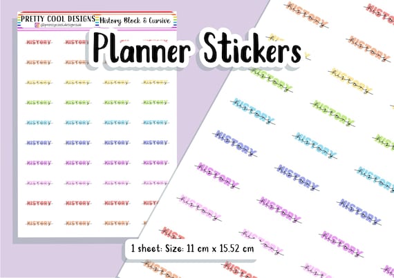 Papercraft science script stickers Science school subject stickers ...