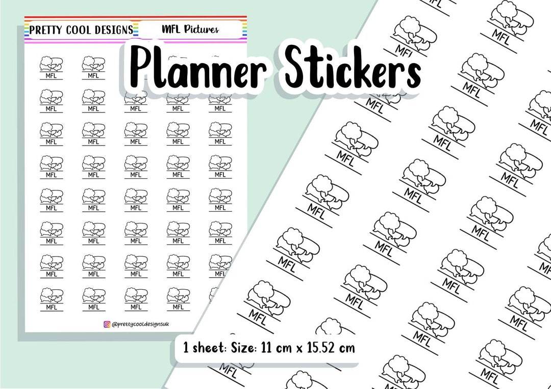 MFL Subject Teacher Student Planner Stickers UK - 1 Sheet - Etsy