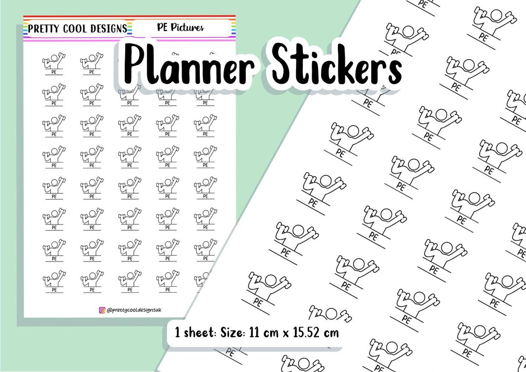 PE Subject Teacher Student Planner Stickers UK 1 Sheet - Etsy