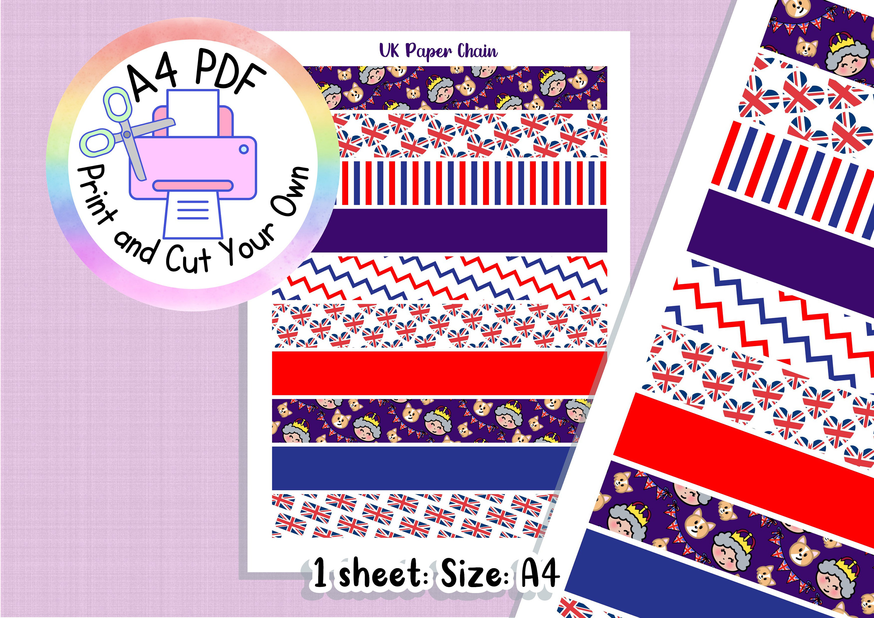 Printable Paper Chains Queen's Jubilee London Themed - Etsy UK
