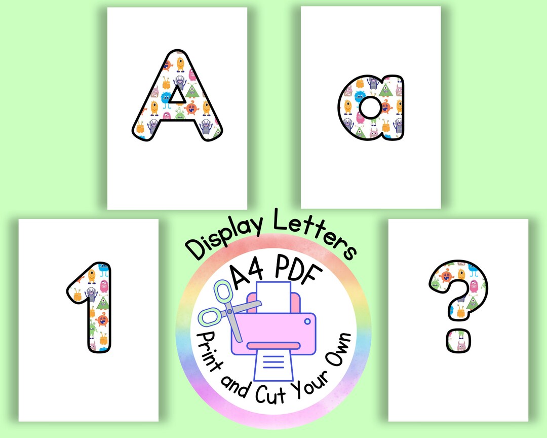 Monster Letters & Numbers: Printable Classroom Display (A4 PDF) - Etsy