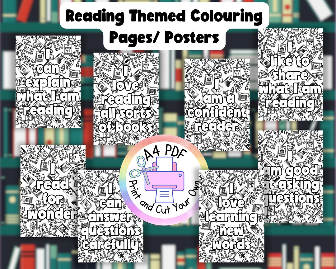 Reading Posters | Reading Affirmation | Colouring Pages | Printable PDF ...