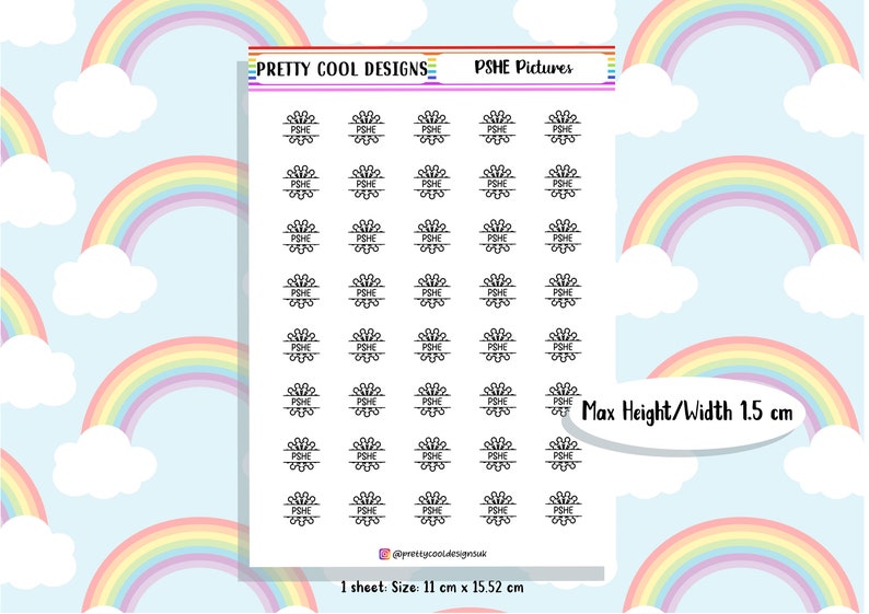 40 PSHE Subject Teacher Student Planner Stickers UK 1 Sheet - Etsy UK