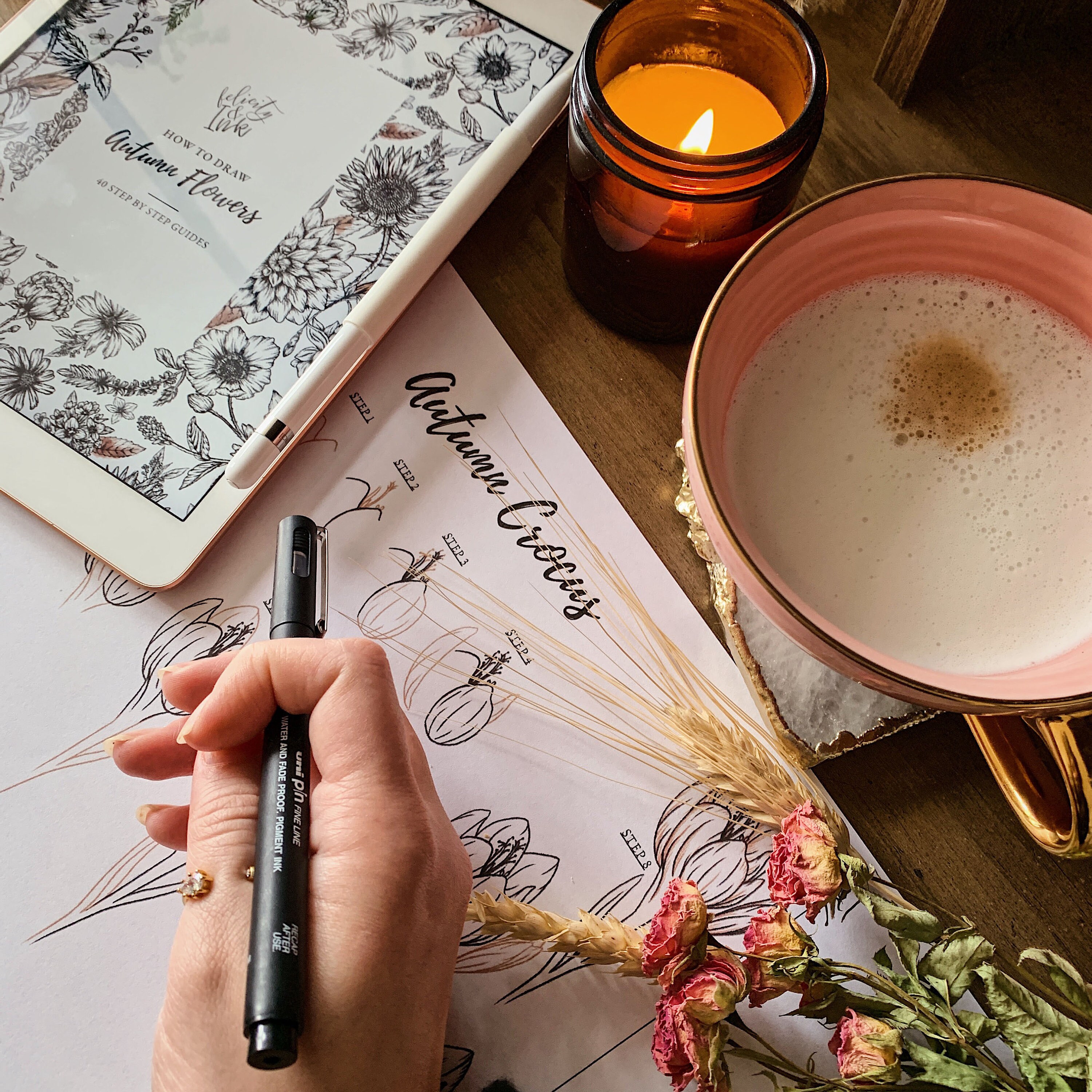 How to Draw Autumn Flowers - Learn How to Draw Flowers - Easy to Follow ...