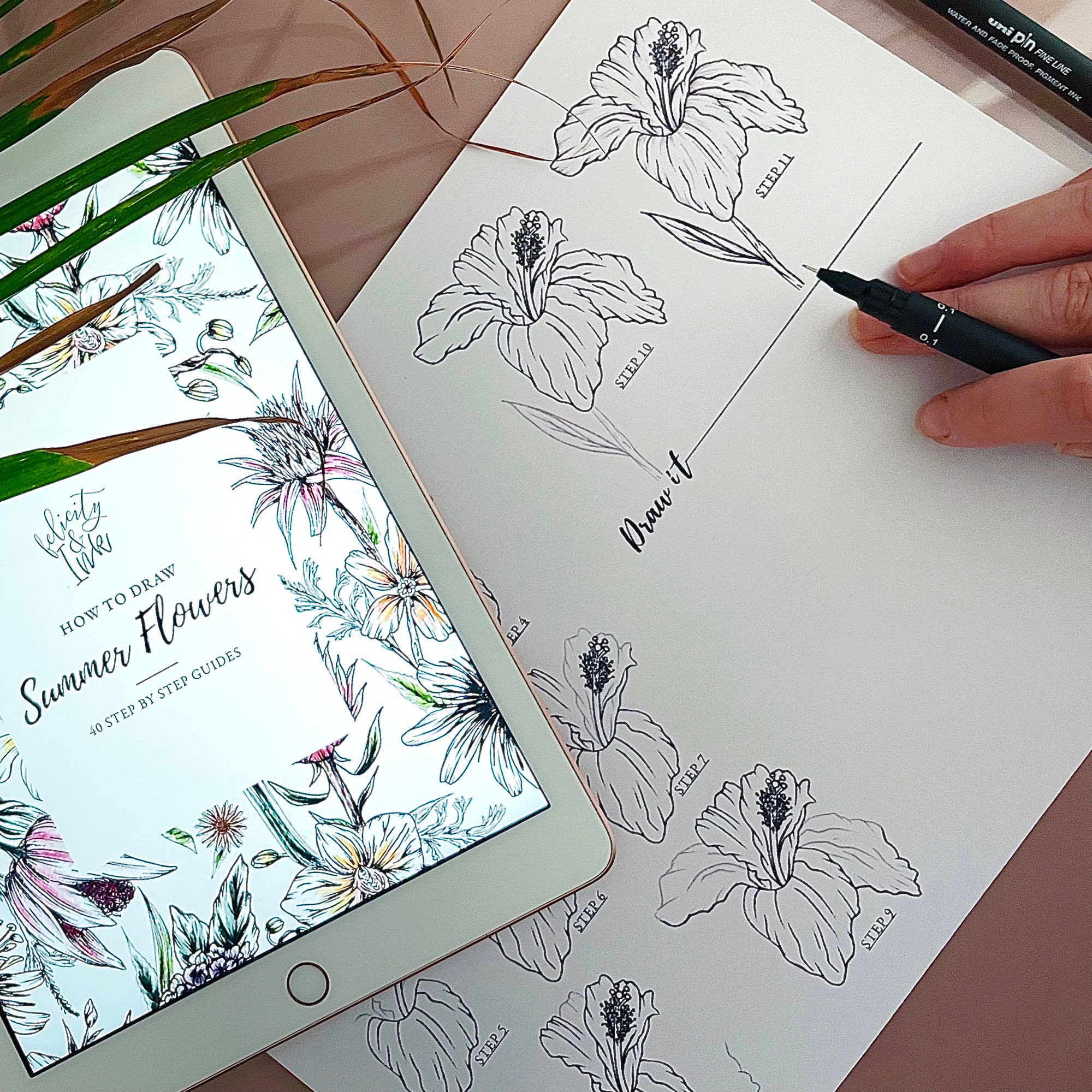 How to Draw Summer Flowers Learn How to Draw Flowers Step | Etsy UK